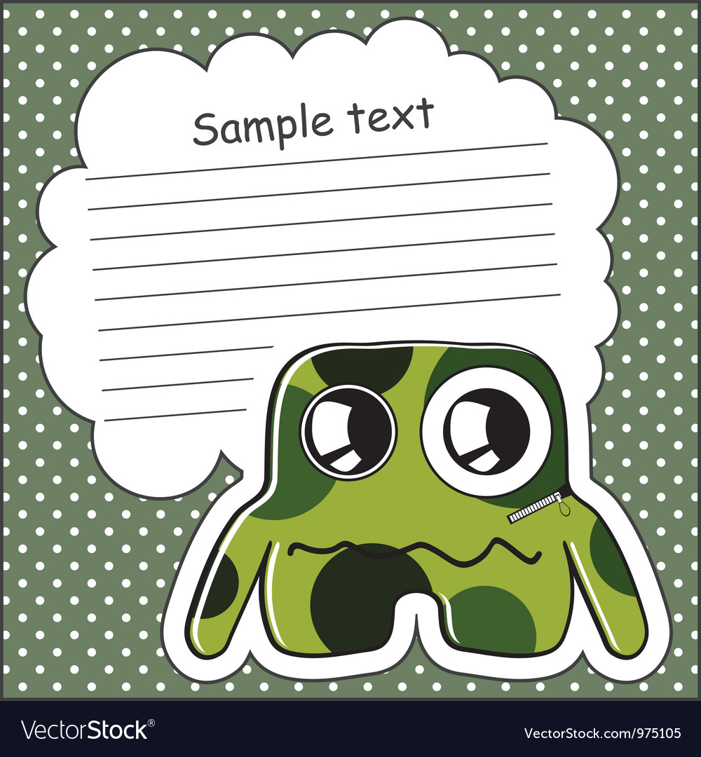Monster with message cloud Royalty Free Vector Image