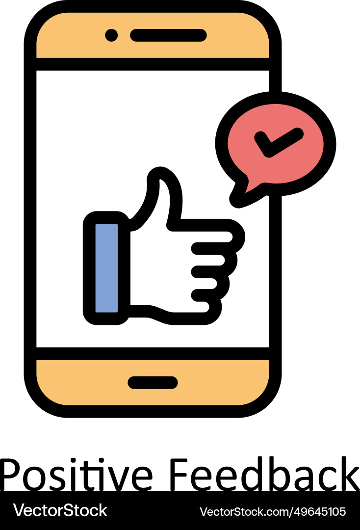 Positive feedback filled outline icon des Vector Image