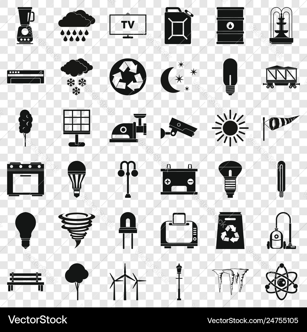 Recycling icons set simple style Royalty Free Vector Image