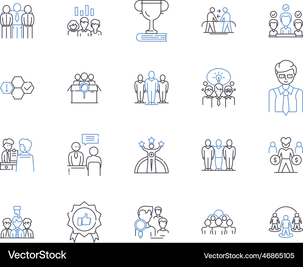 Socializing exercises line icons collection Vector Image