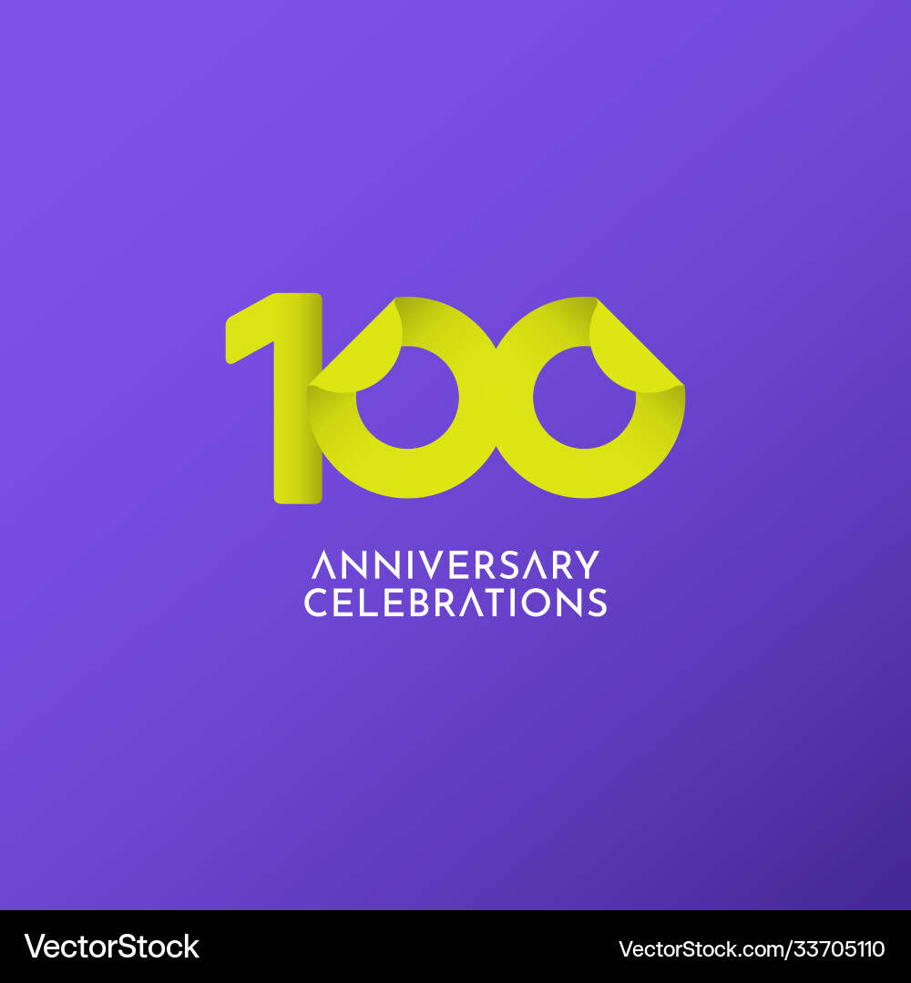 100 years anniversary celebration logo icon Vector Image