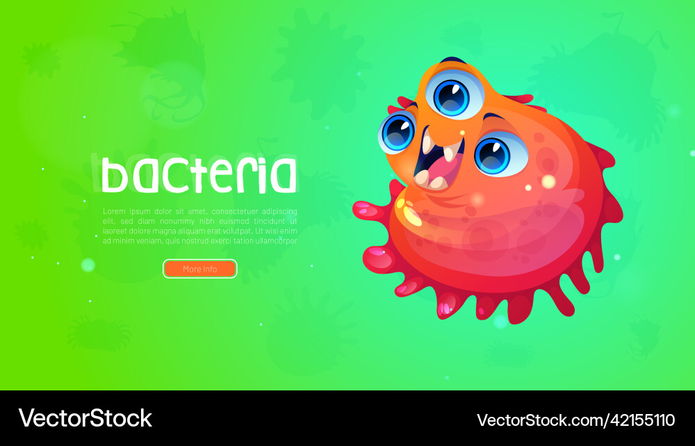 Bacteria poster with cute germ character Vector Image