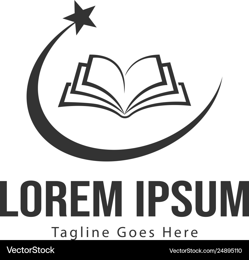 Book logo template design minimalist logo Vector Image