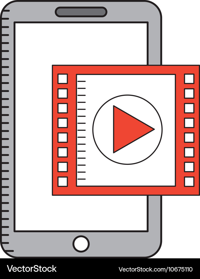 Cinema online with smartphone Royalty Free Vector Image