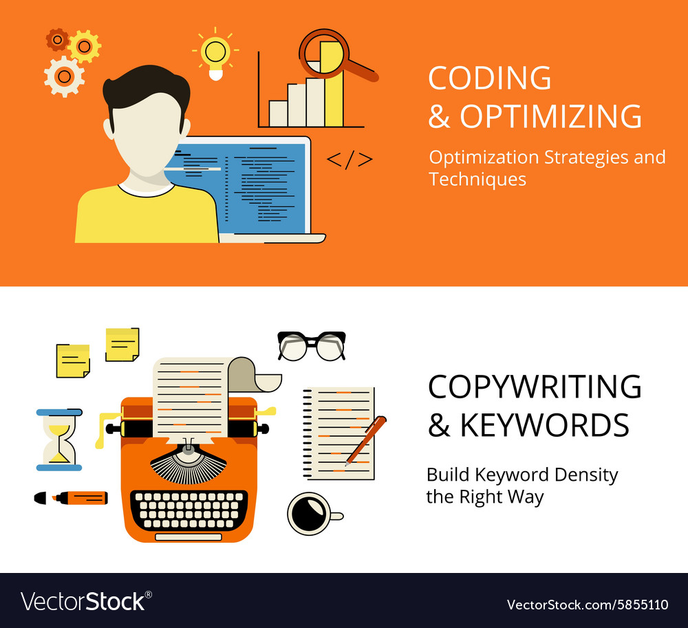 Coding and copywriting Royalty Free Vector Image