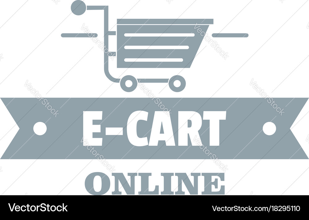 E cart logo simple gray style Royalty Free Vector Image