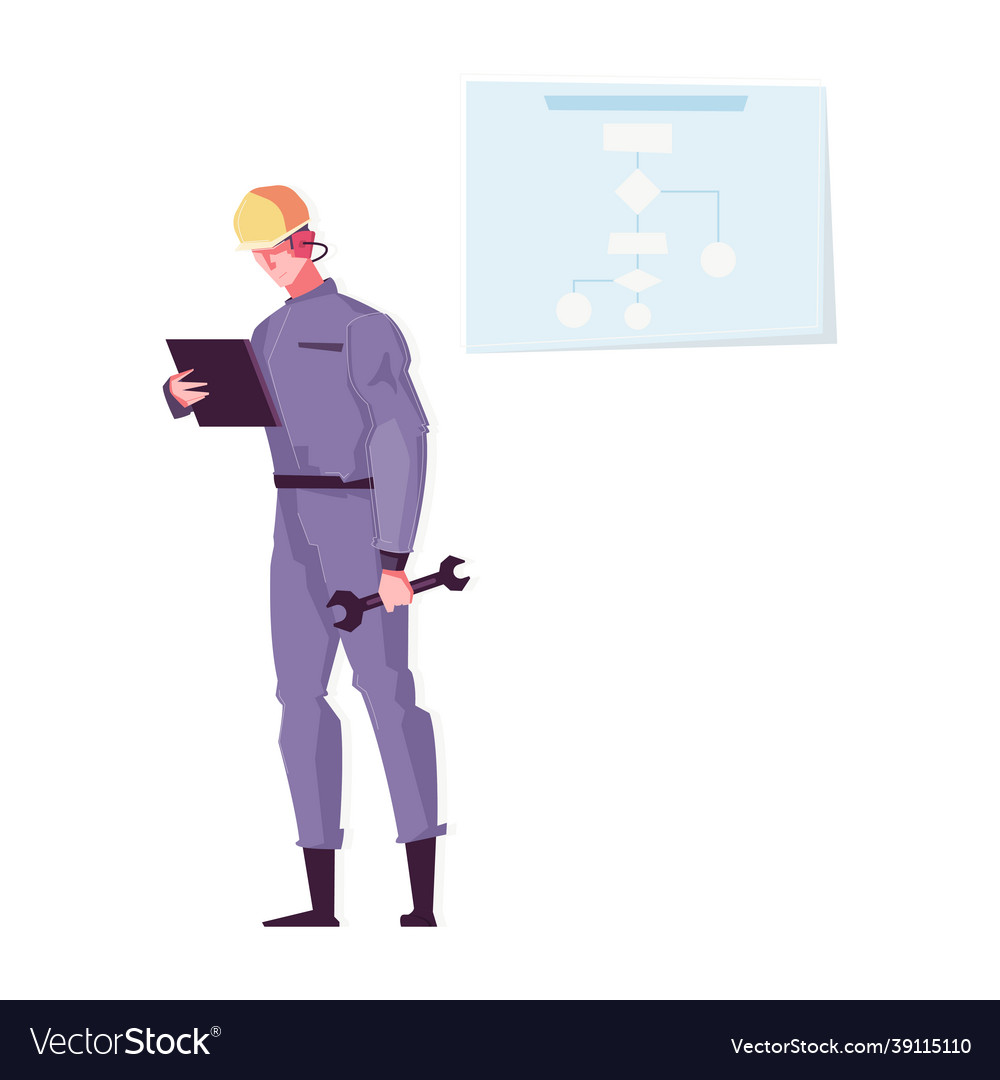 Engineer flat Royalty Free Vector Image - VectorStock