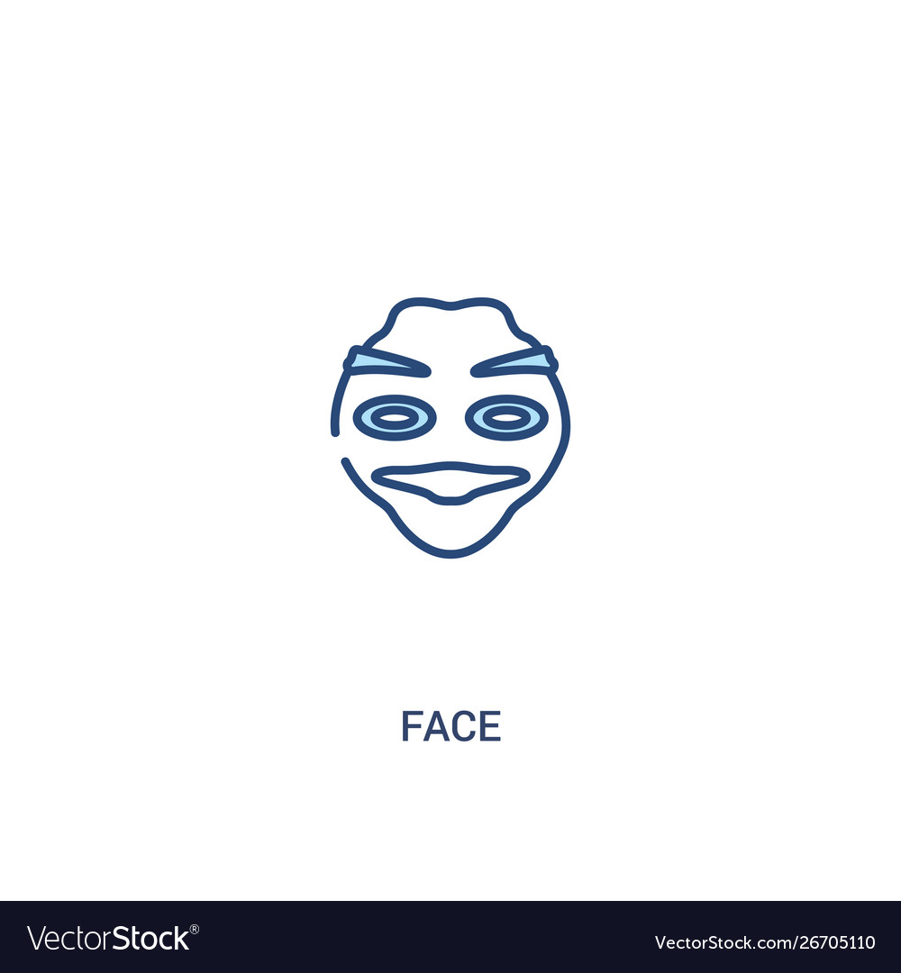 Face concept 2 colored icon simple line element Vector Image