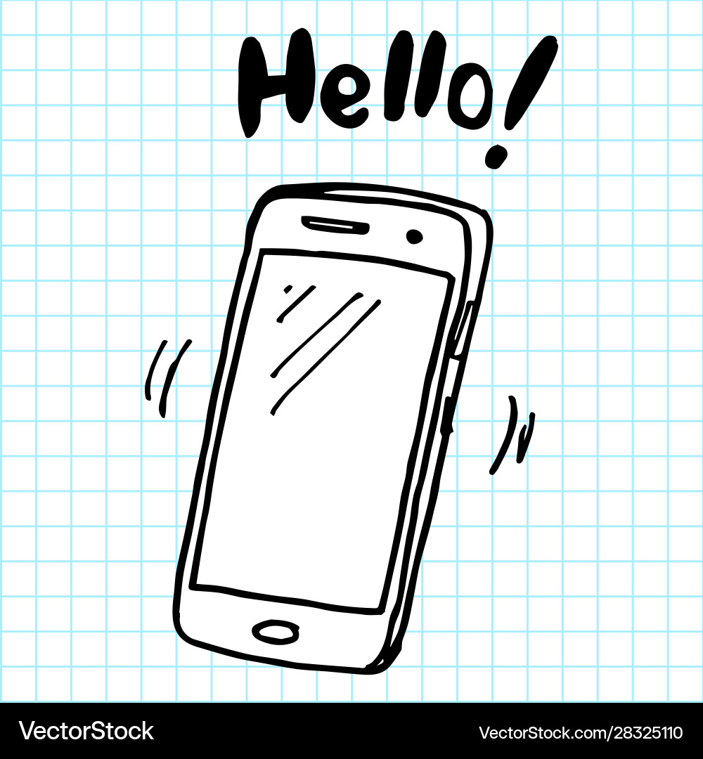 Hand drawn smartphone smartphone icon design Vector Image