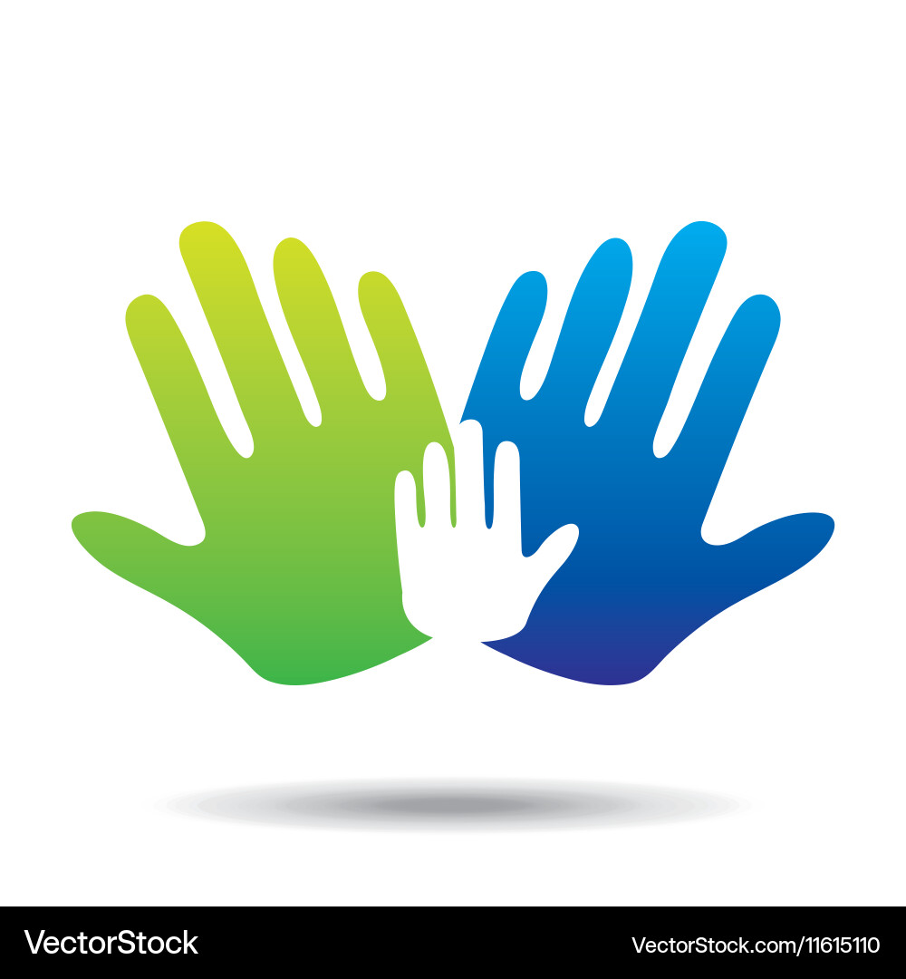 Hands family concept icon design Royalty Free Vector Image