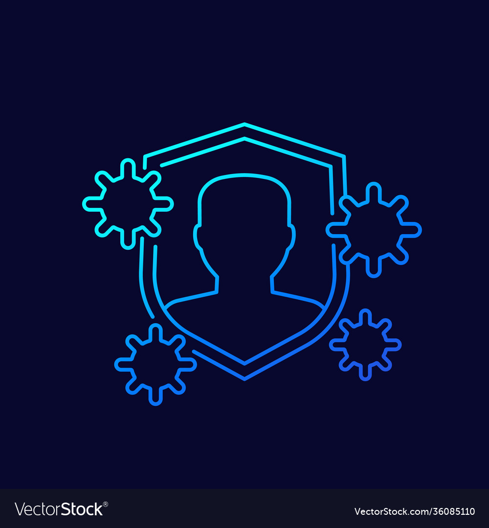 Immune System Immunity Line Icon Royalty Free Vector Image