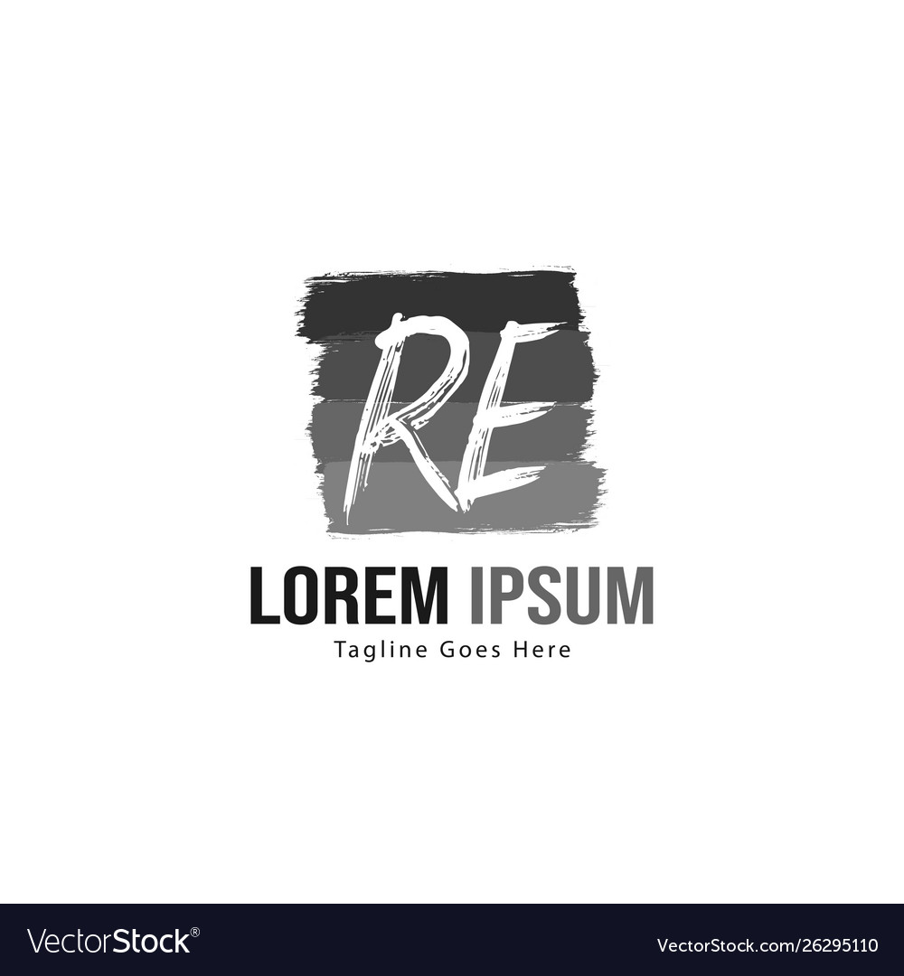 Initial re logo template with modern frame Vector Image