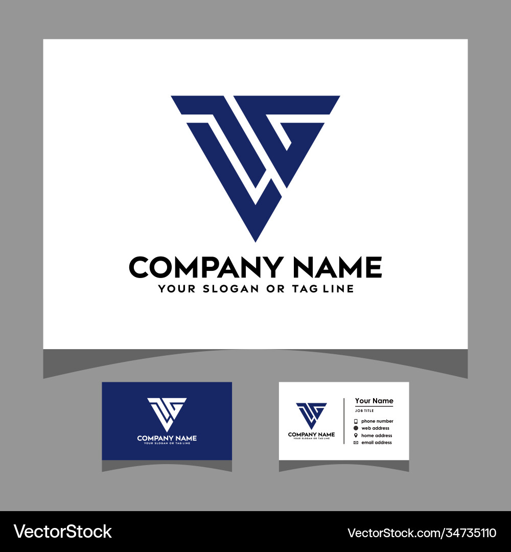Initials ltg logo with a business card Royalty Free Vector
