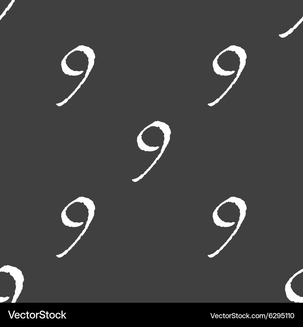 Number nine icon sign seamless pattern on a gray Vector Image
