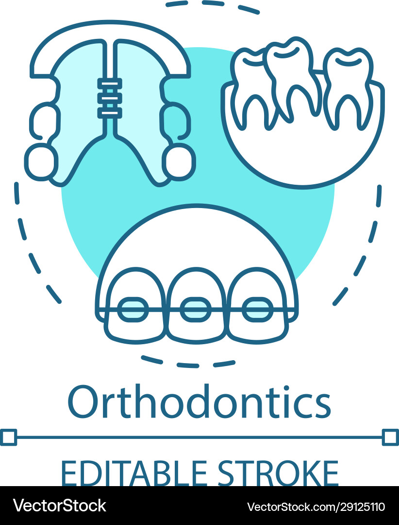 Orthodontics concept icon Royalty Free Vector Image