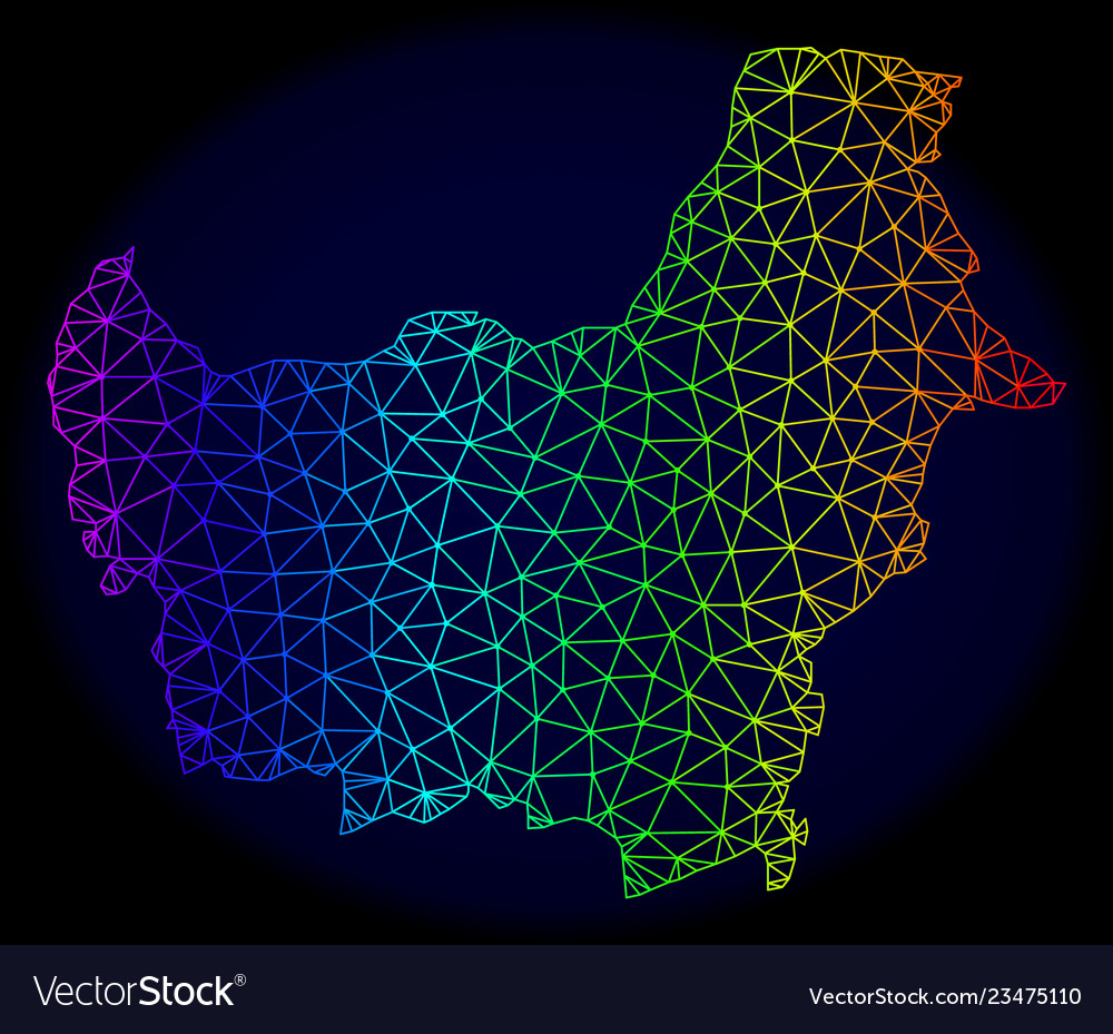 Polygonal network spectrum mesh map Royalty Free Vector Polygonal network spectrum mesh map Royalty Free Vector