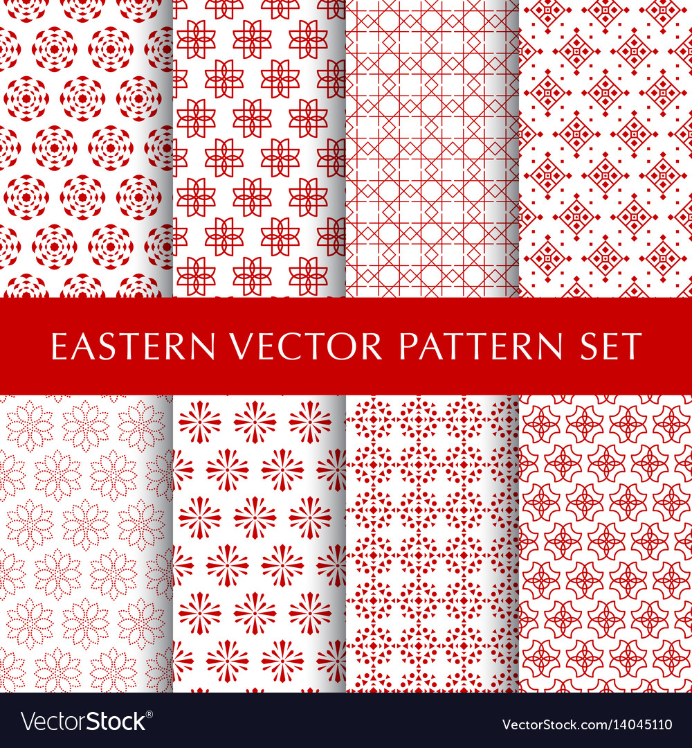 Set eastern abstract symbol patterns Royalty Free Vector