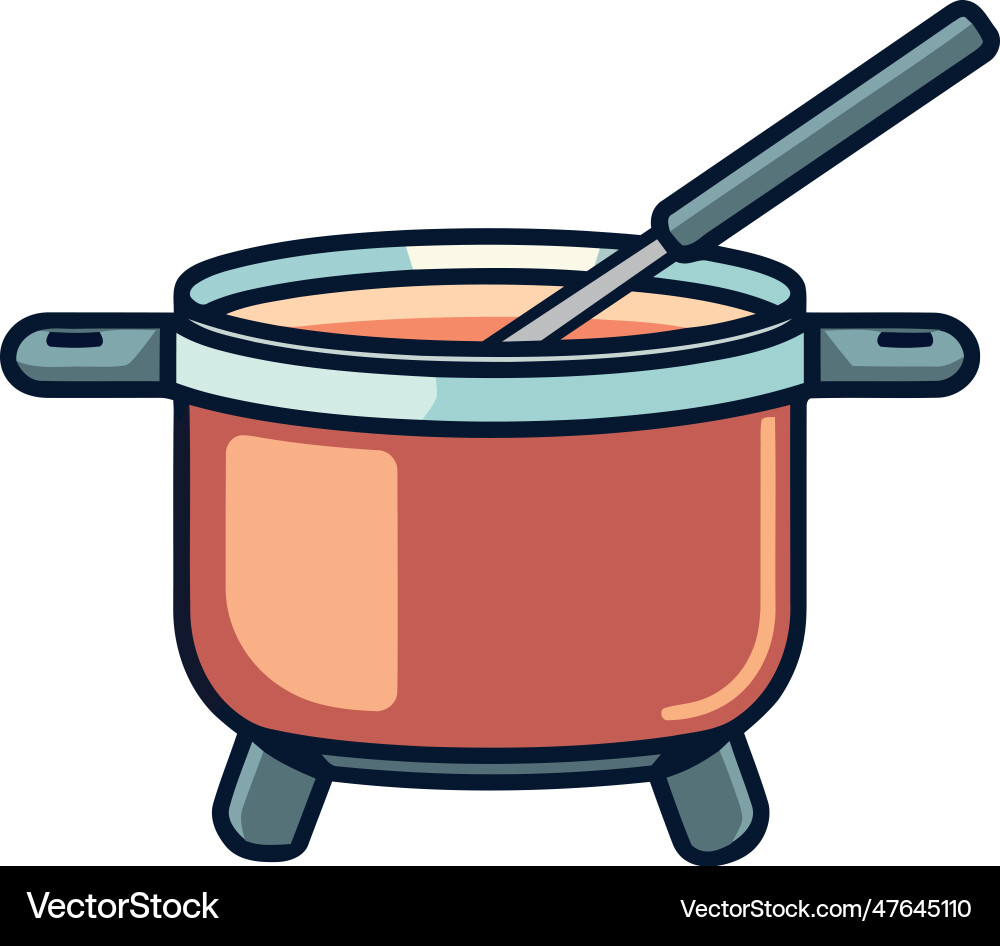 Soup boiling in saucepan icon Royalty Free Vector Image