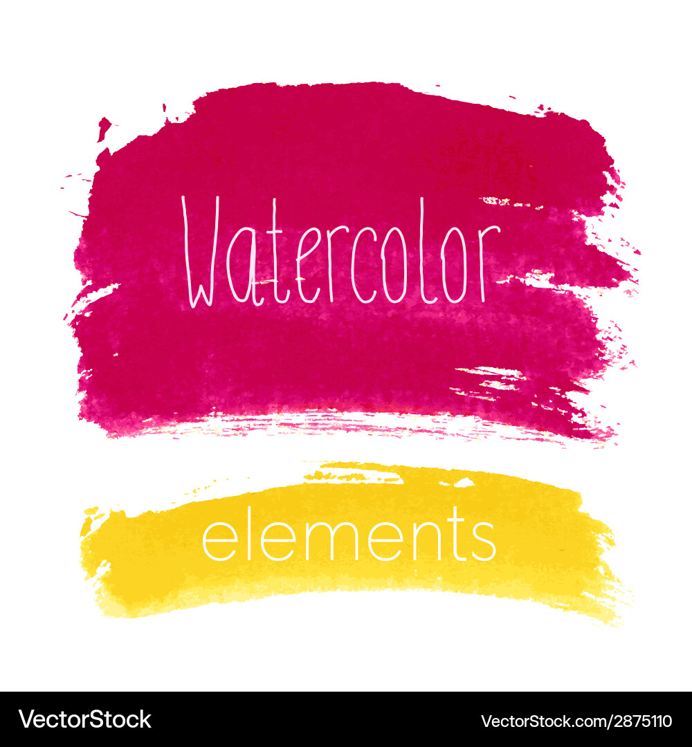 Watercolor bright elements Royalty Free Vector Image