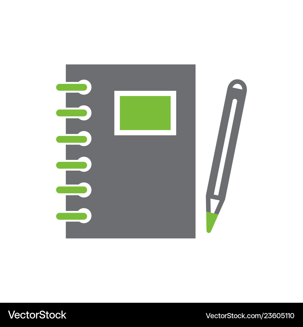 Workbook icon on white background for graphic and Vector Image