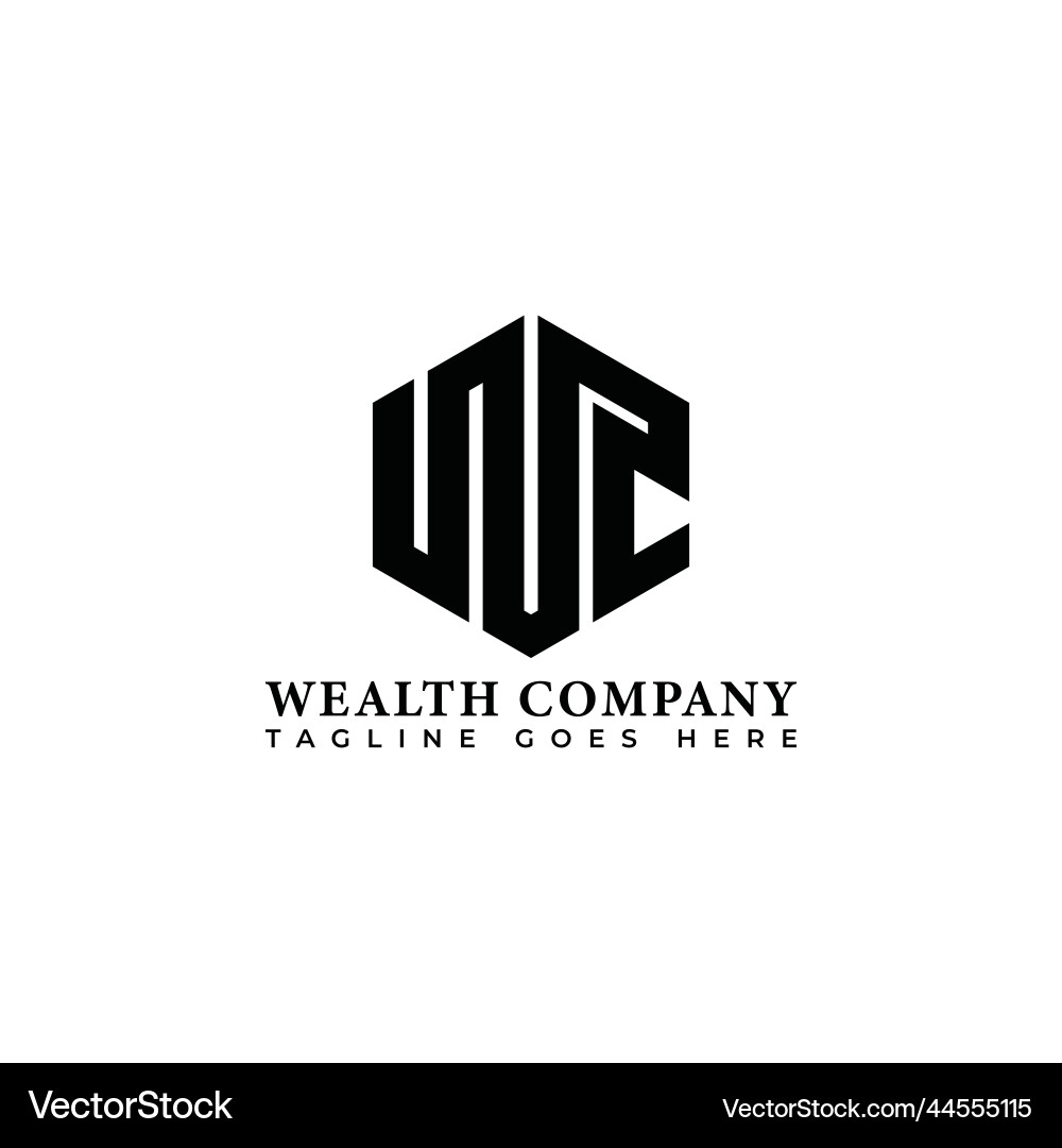 Abstract initial letter wc or cw logo in black Vector Image