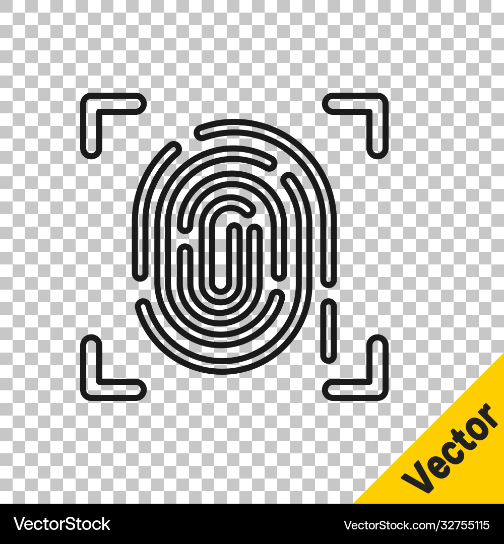 Black line fingerprint icon isolated Royalty Free Vector