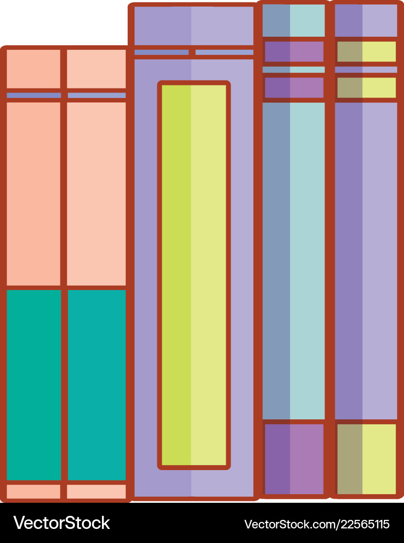 Books stacked cartoon Royalty Free Vector Image