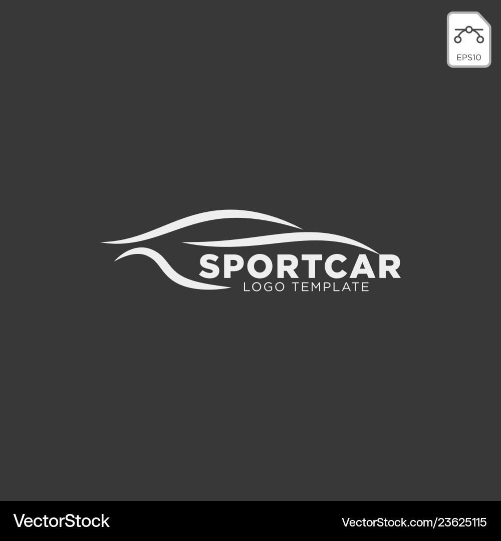 Car logo in simple line graphic design template Vector Image