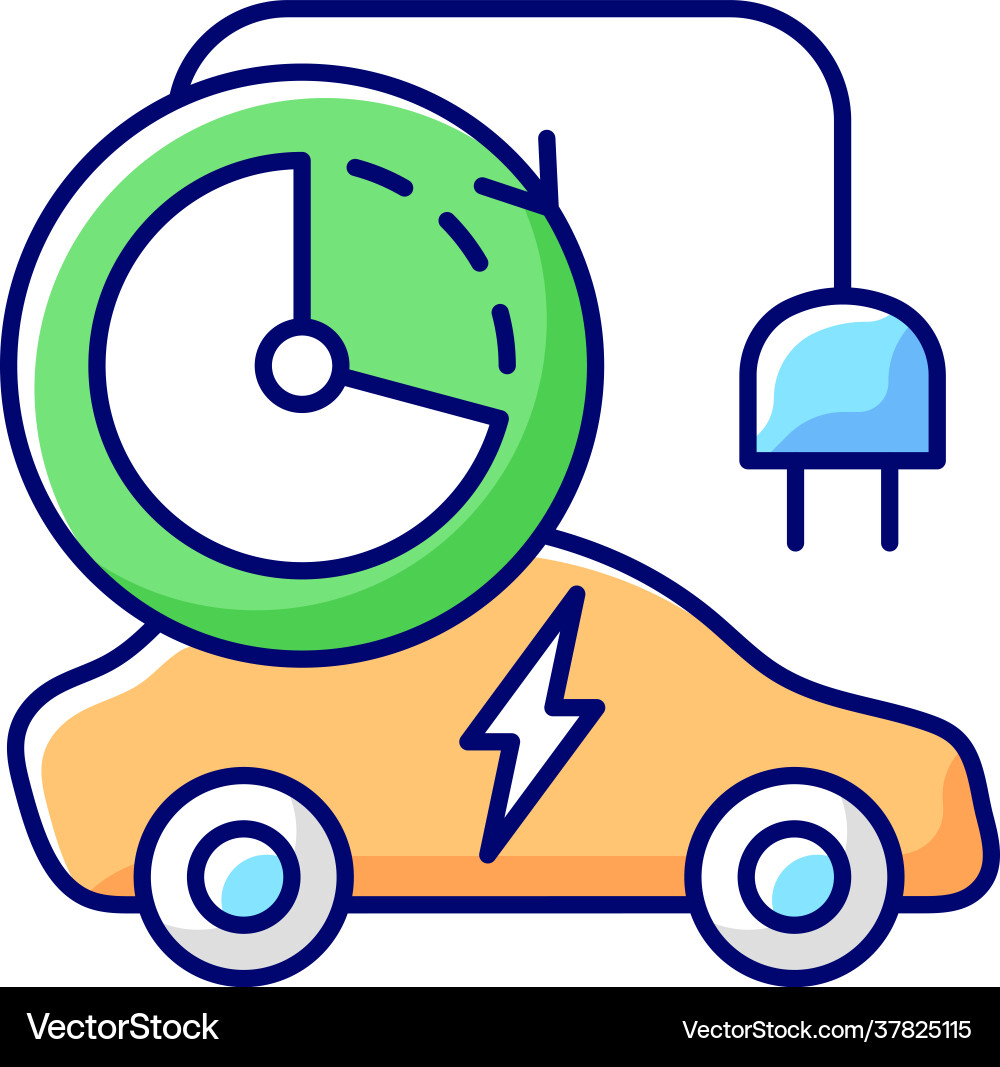 Charging time rgb color icon Royalty Free Vector Image