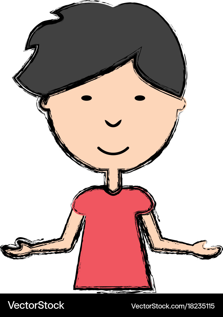 Colored man with open arms over white background Vector Image