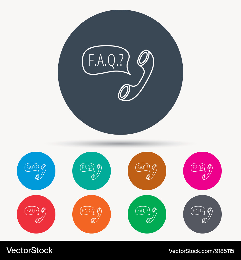 Faq service icon support speech bubble sign Vector Image