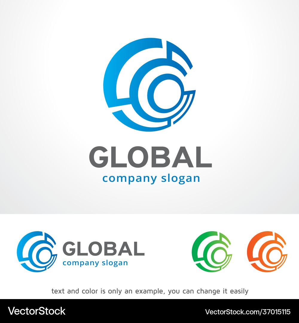 Global logo template design Royalty Free Vector Image