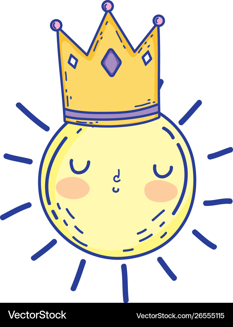 Isolated sun draw cartoon design Royalty Free Vector Image
