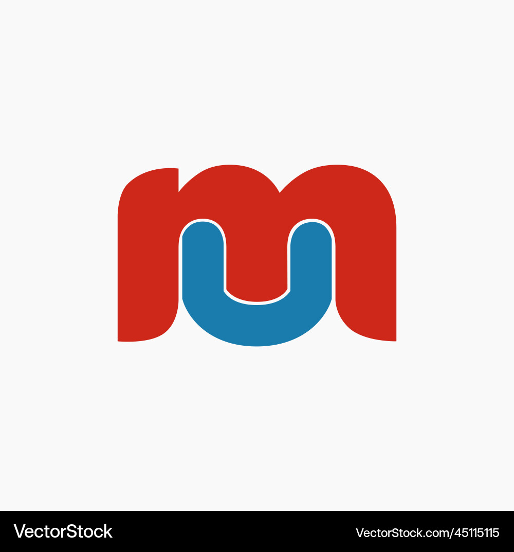 Mu company name initial letters icon Royalty Free Vector