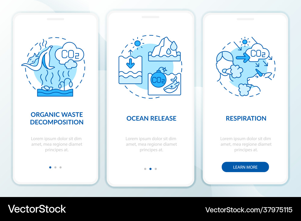 Natural co2 emissions onboarding mobile app page Vector Image
