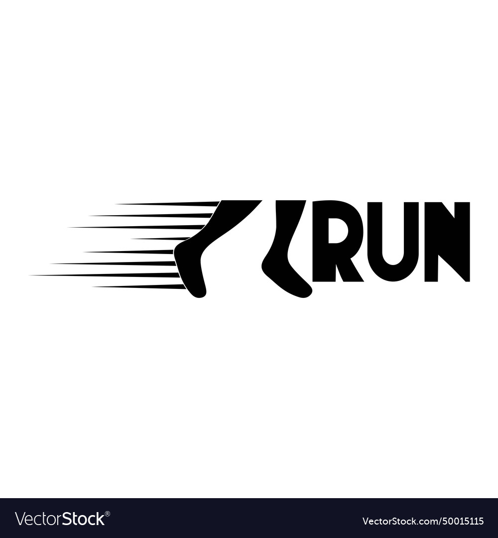 Run icon logo template Royalty Free Vector Image