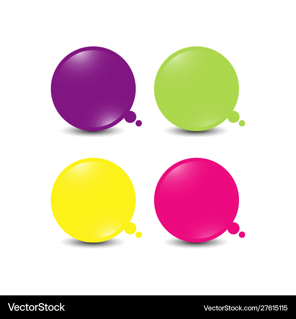 Set colorful dialog balloons bubble think Vector Image