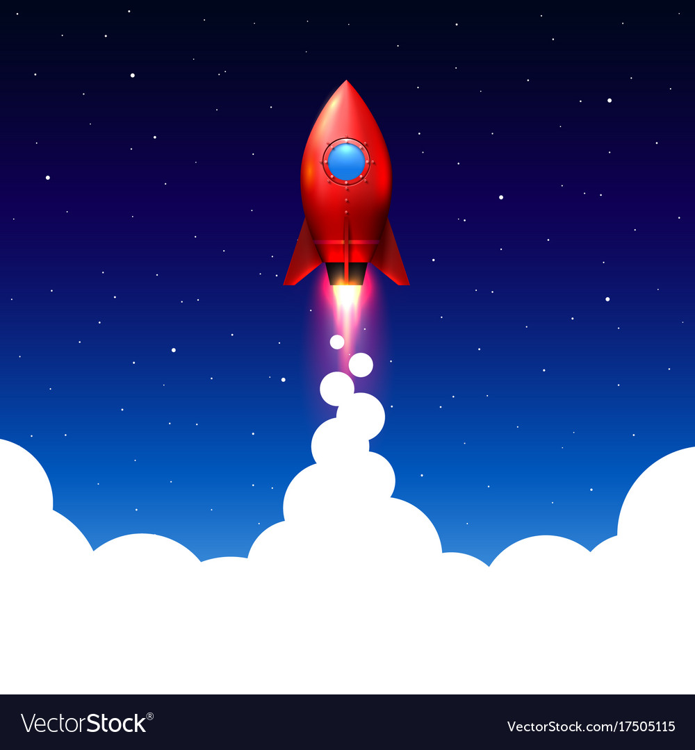 Space rocket launch startup creative idea Vector Image