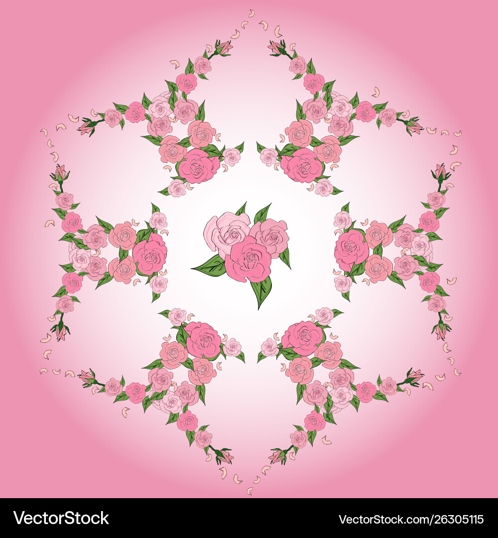 Star a flower hearts consisting delicate Vector Image