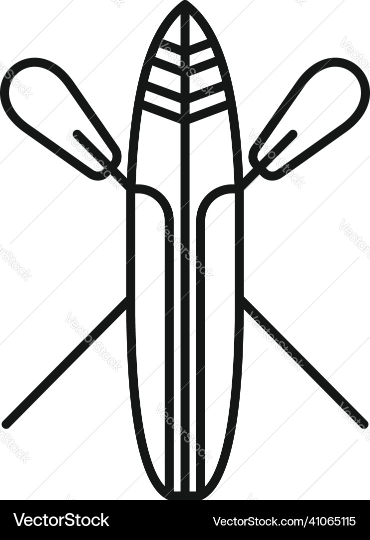 Sup paddle icon outline surf stand up Royalty Free Vector