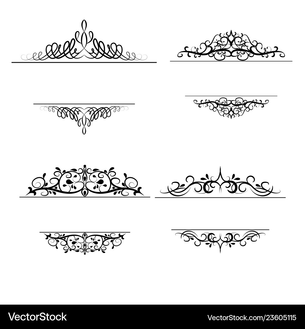 Vintage swirl frame set Royalty Free Vector Image