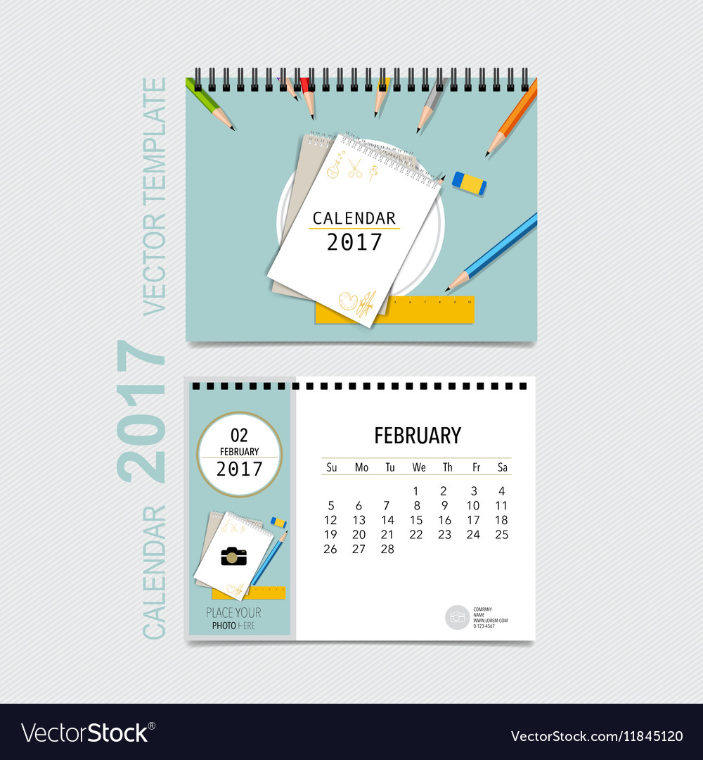 2017 calendar planner design monthly Royalty Free Vector