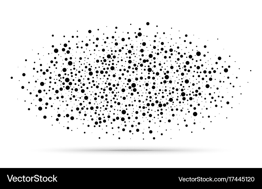 Abstract oval blot of dots Royalty Free Vector Image