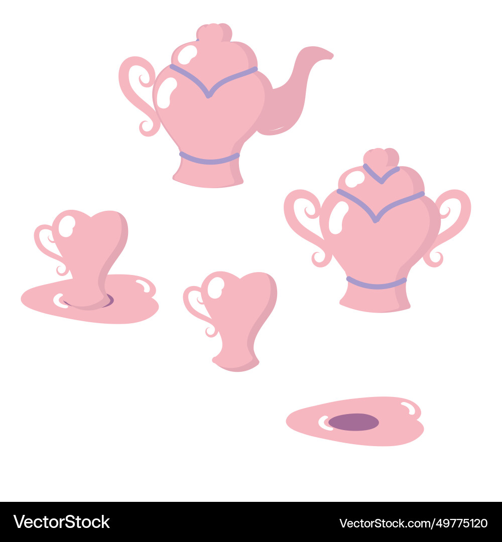 Cute simple pink place setting based on a heart Vector Image