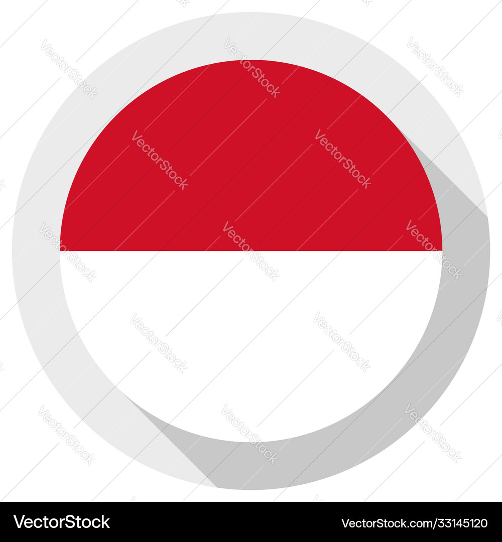 Flag indonesia round shape icon on white Vector Image