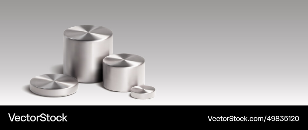 Four silver cylinder product podiums Royalty Free Vector