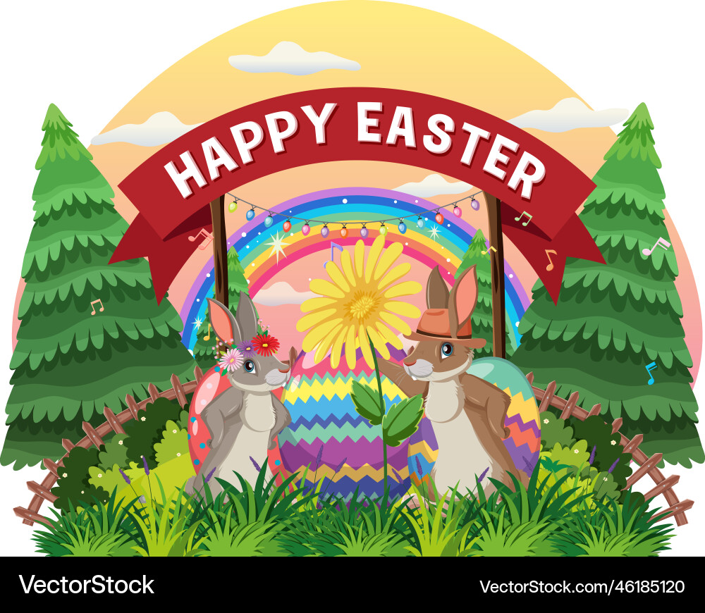 Happy easter day for banner or poster design Vector Image