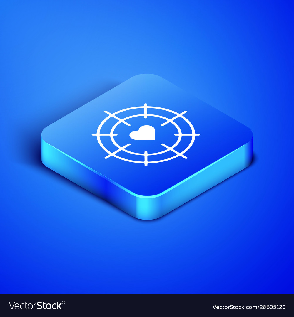 Isometric Heart In Center Darts Target Aim Vector Image