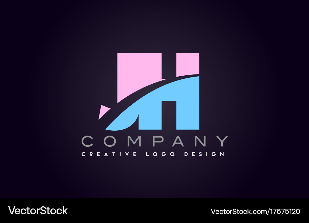 Jh alphabet letter join joined logo design Vector Image