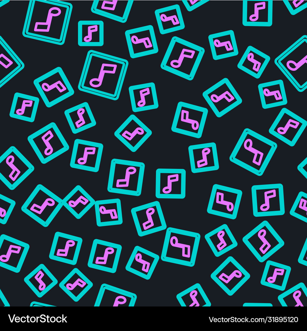 Line music note tone icon isolated seamless Vector Image